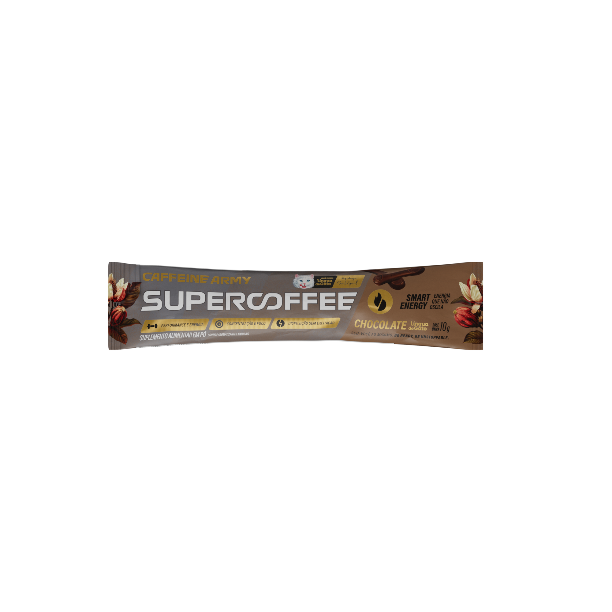 Stick SuperCoffee Chocolate Língua de Gato – Caffeine Army